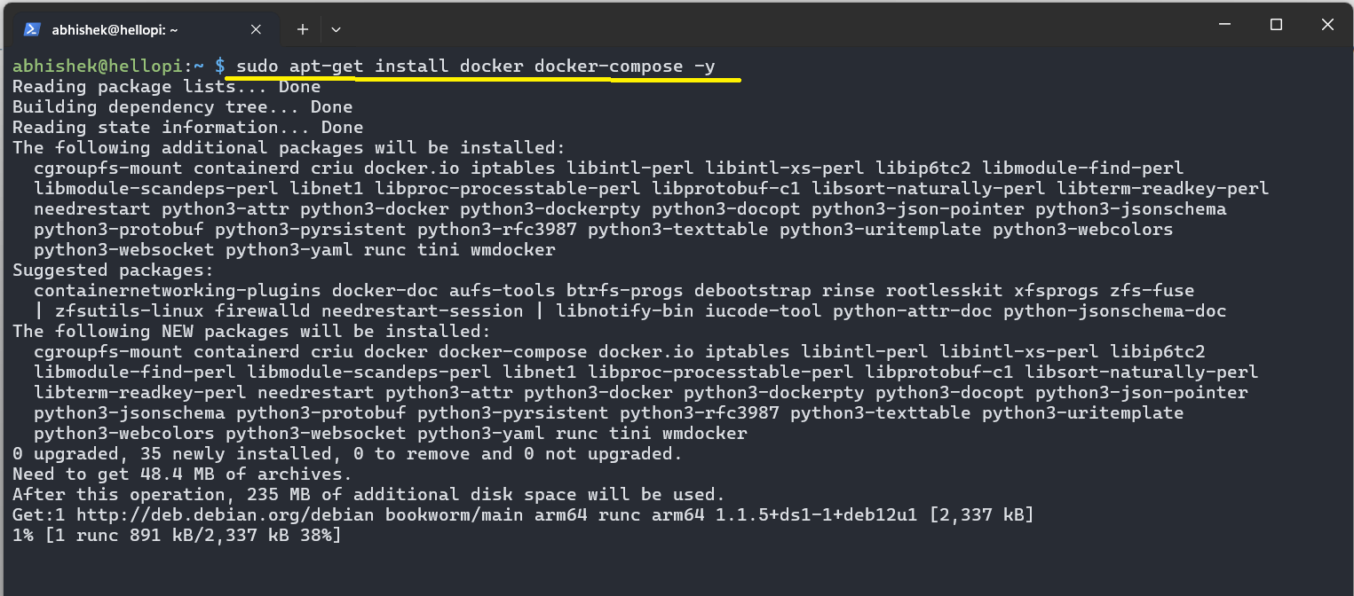 Installing Docker on Raspberry Pi OS