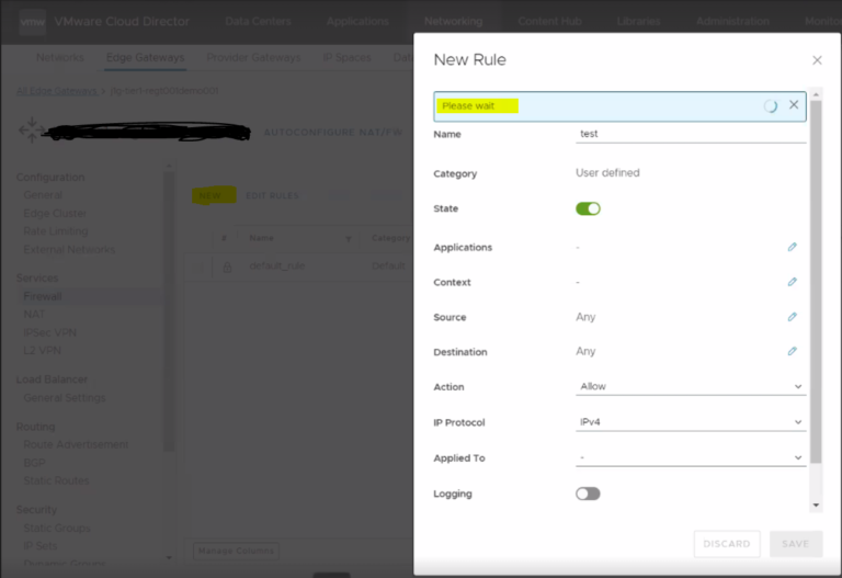 VMware Cloud Director 10.5.0: Unable to Create a NEW Edge Gateway Firewall Rule - vExpert ...