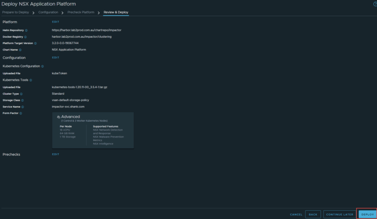 NSX Application Platform Part 4: Deploying the Application Platform