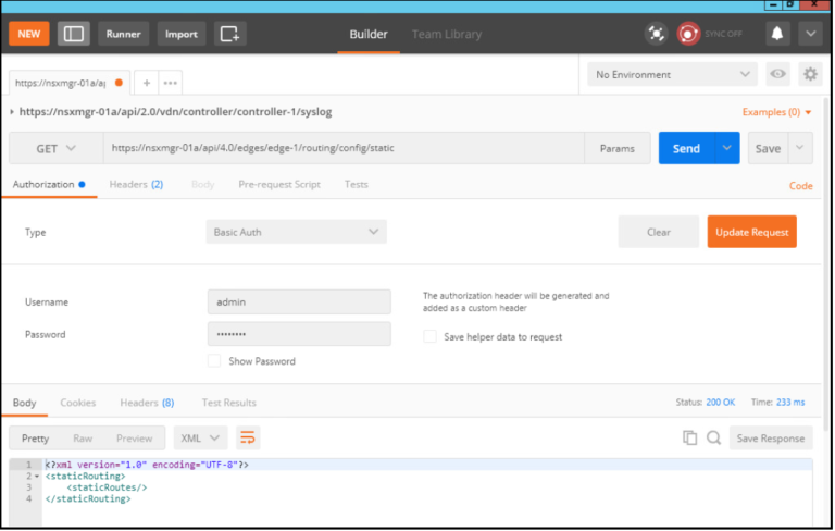NSX for vSphere: Add Floating Static Routes to NSX Edge via REST API