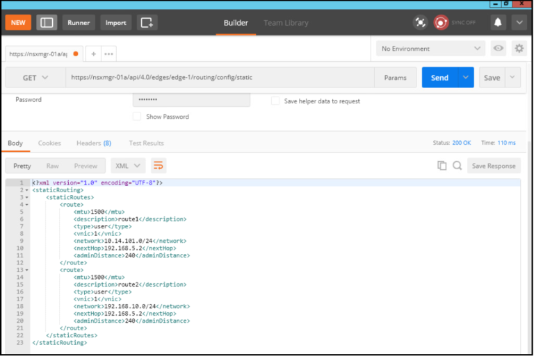 Nsx For Vsphere Add Floating Static Routes To Nsx Edge Via Rest Api