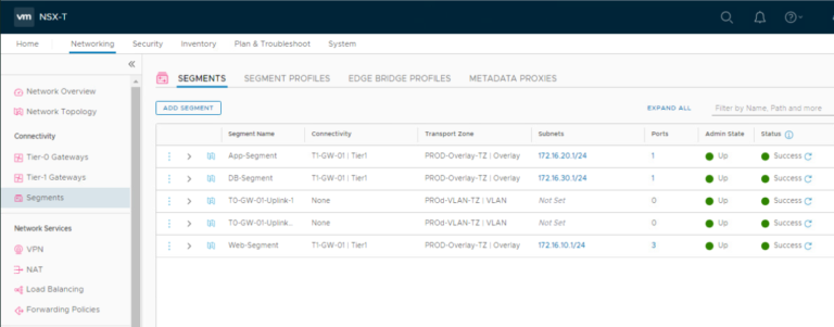 NSX-T 3.x – Configuring VRF Lite