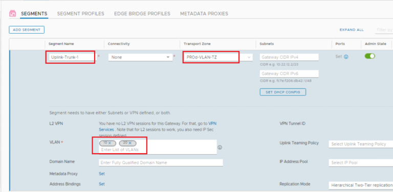 NSX-T 3.x – Configuring VRF Lite