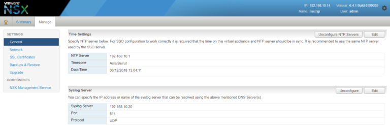 Step-By-Step: Install and Configure NSX Manager 6.4.1