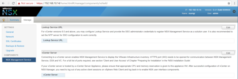 Step-By-Step: Install and Configure NSX Manager 6.4.1
