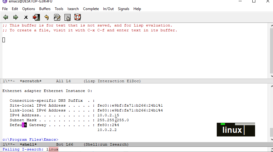 Using Emacs as Terminal Multiplexer on Windows